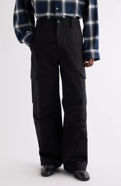 Acne Studios Patsono Heavyweight Organic Cotton Sateen Wide Leg Cargo Pants