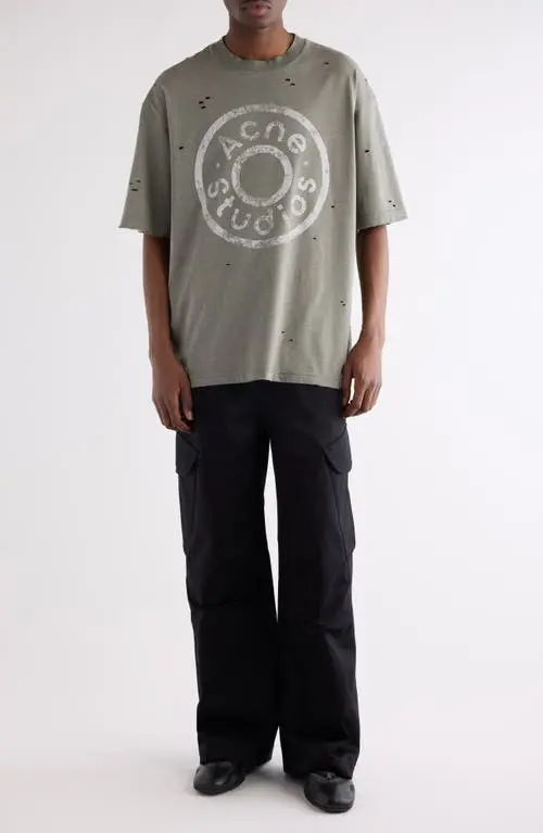 Acne Studios Patsono Heavyweight Organic Cotton Sateen Wide Leg Cargo Pants