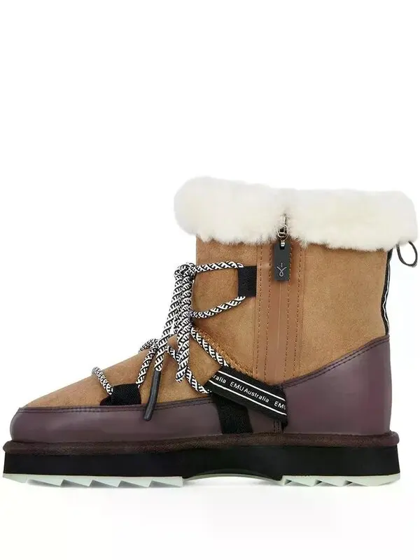 EMU AUSTRALIA Lace-up Shearling Boots - Brown