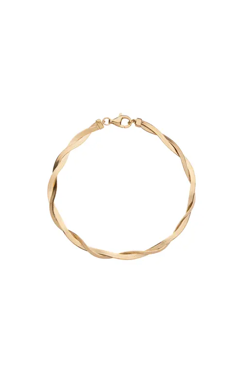 AURATE Herringbone Twist Bracelet - Yellow Gold Vermeil