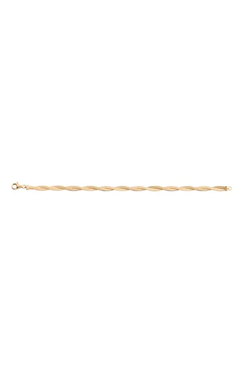 AURATE Herringbone Twist Bracelet - Yellow Vermeil/ 7in