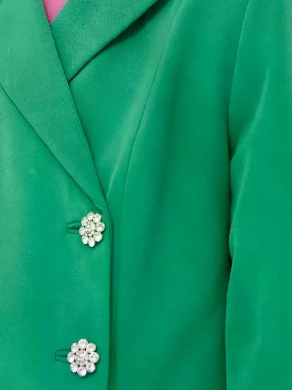 CUSTOMMADE Crystal-embellished Double-breasted Blazer - Green