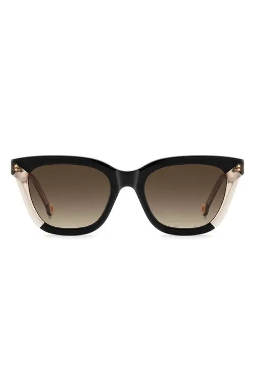 Carolina Herrera 52mm Cat-eye Sunglasses - Black Beige/brown