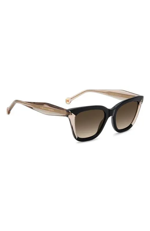 Carolina Herrera 52mm Cat-eye Sunglasses - Black Beige/brown