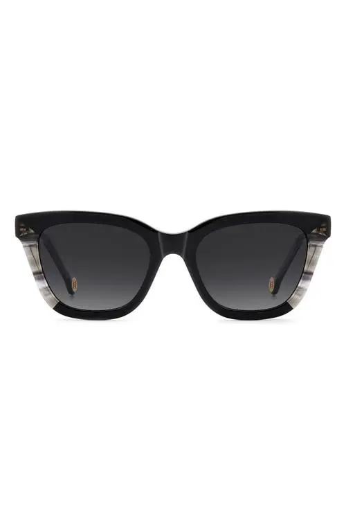 Carolina Herrera 52mm Cat-eye Sunglasses - Black/dark Grey