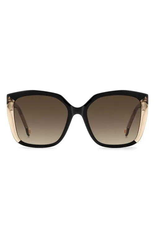 Carolina Herrera Her 57mm Gradient Square Sunglasses - Black Nude/brown Sf