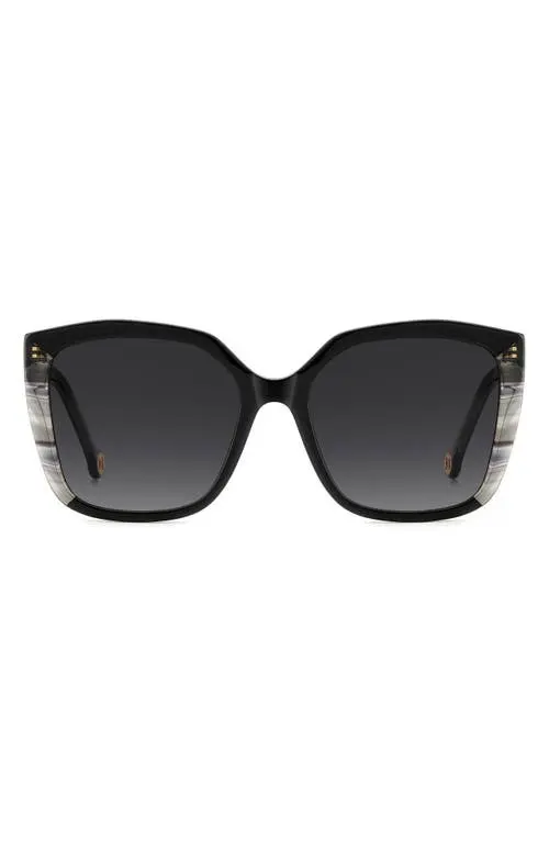 Carolina Herrera Her 57mm Gradient Square Sunglasses - Black/dark Grey