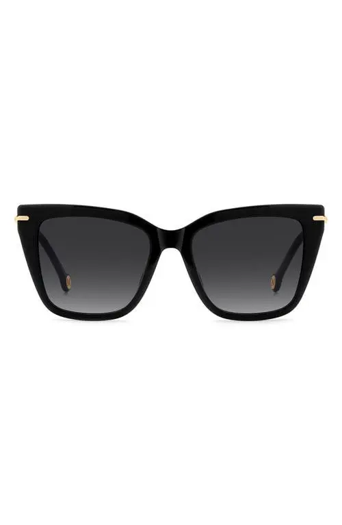 Carolina Herrera 54mm Gradient Cat-eye Sunglasses - Black/dark Grey