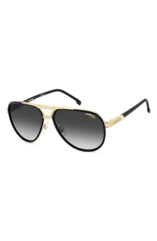 Carrera Eyewear 61mm Gradient Pilot Sunglasses - Black Gold/dark Grey