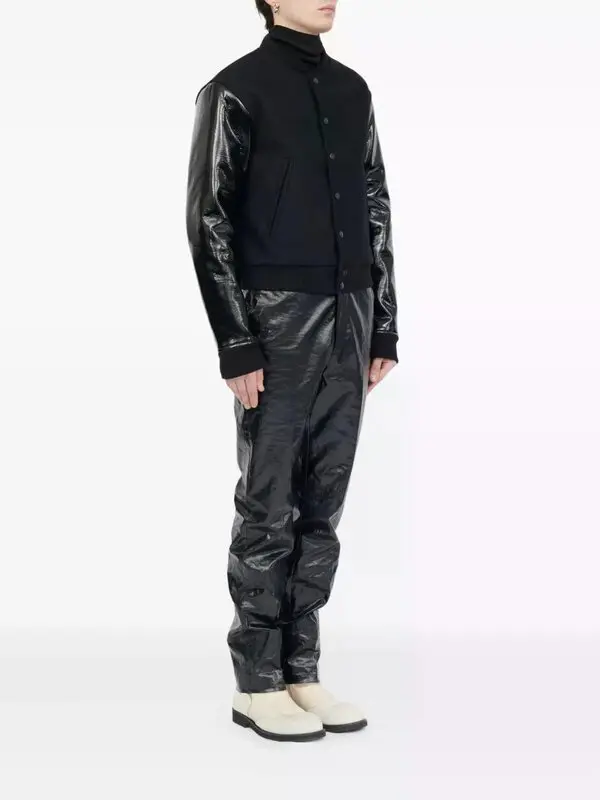 MAISON MARGIELA Leather-sleeve Wool Jacket
