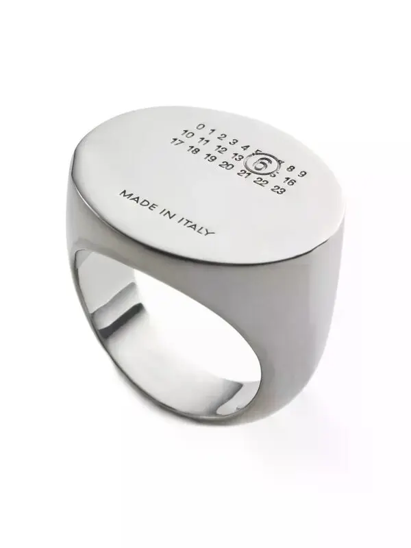 MAISON MARGIELA Numbers-engraved Signet Ring - Silver
