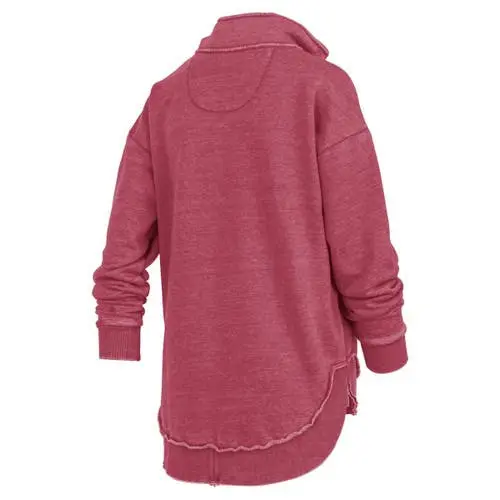PRESSBOX Oklahoma Sooners Poncho Quarter-zip Sweatshirt - Crimson