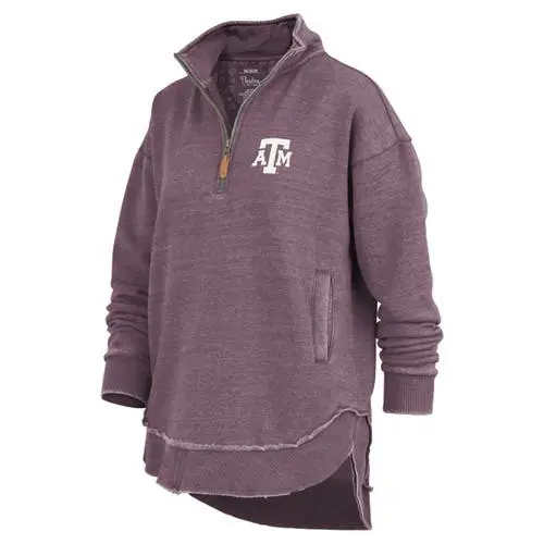 PRESSBOX Texas A&m Aggies Northfork Sojourn Poncho Quarter-zip Sweatshirt