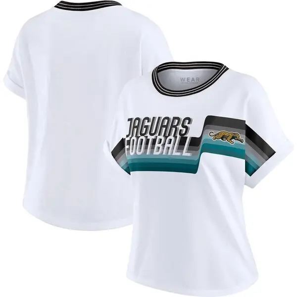WEAR BY ERIN ANDREWS Jacksonville Jaguars Cropped Dolman T-shirt - White