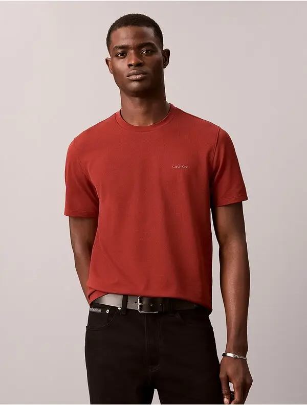 Calvin Klein Tech Pique T-shirt - Fired Brick