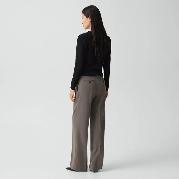 Theory Straight Pant In Admiral Crepe - Slate