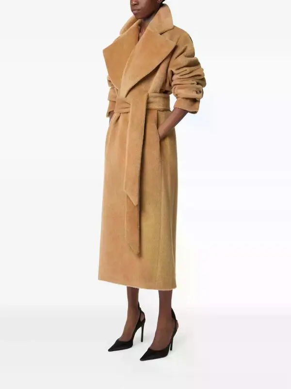 Nina Ricci Belted Brushed Wool Coat