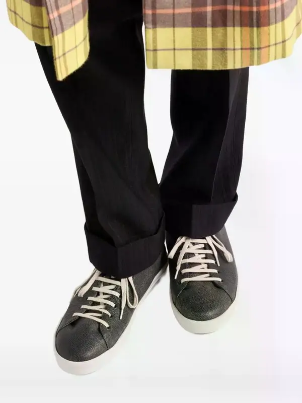 Prada Aged-effect Lace-up Low-top Sneakers - Black