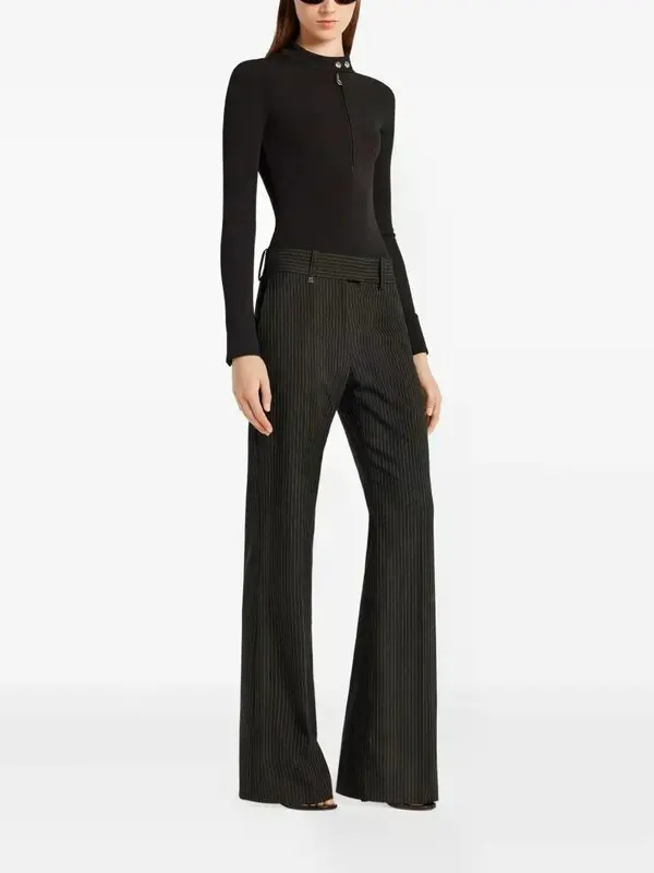 COURREGES Pinstriped Trousers - Black