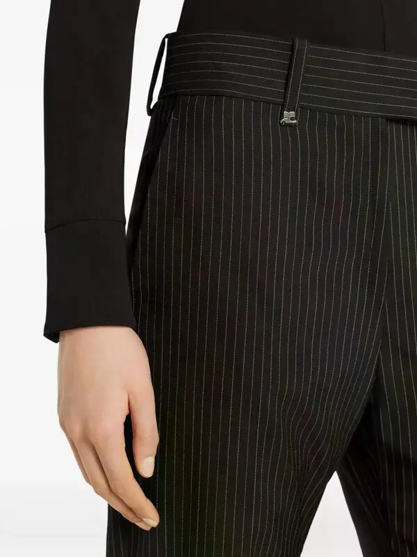 COURREGES Pinstriped Trousers - Black