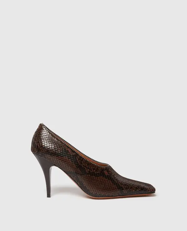 Stella McCartney Square-toe Snake Stiletto Pumps