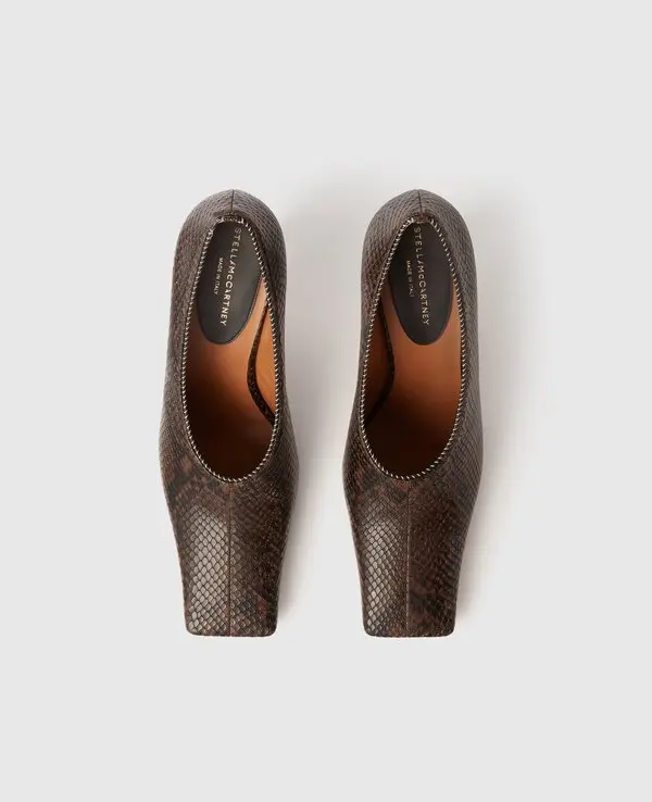 Stella McCartney Square-toe Snake Stiletto Pumps