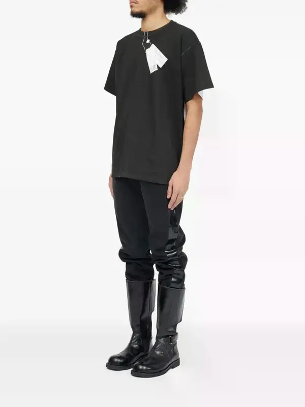 MAISON MARGIELA Tag-print T-shirt - Black
