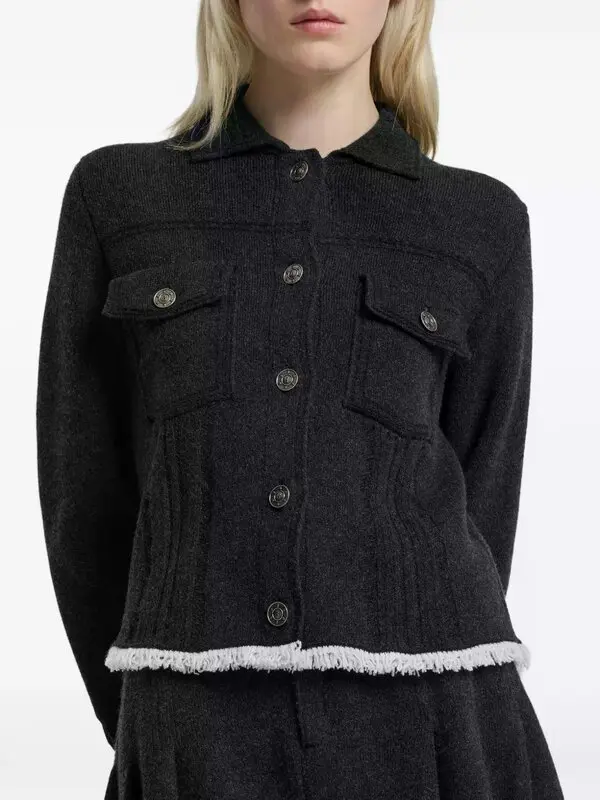BARRIE Pleated-detail Button Jacket