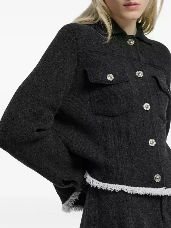 BARRIE Pleated-detail Button Jacket