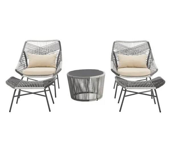 MANHATTAN COMFORT 5-piece Ashland Patio Convers Ation Set - One-color