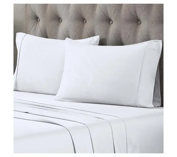 SUPERIOR 2 Piece Solid Egyptian Cotton Pillowca Ses, Standard - One-color