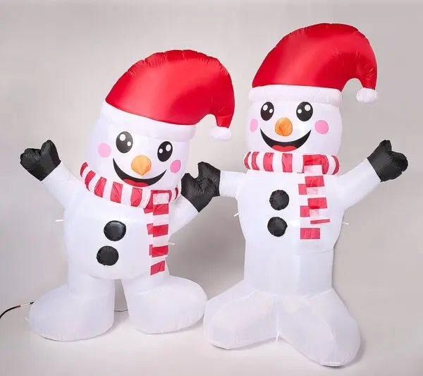 KRINGLE EXPRESS 6ft Inflatable Jolly Snowman Friends - One-color