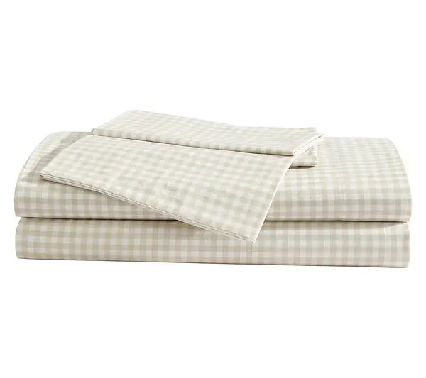 Eddie Bauer Little Gingham White-beige Full She Et Set - One-color