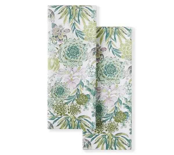 MARTHA STEWART Succulents Kitchen Towel 2-pack Set - One-color