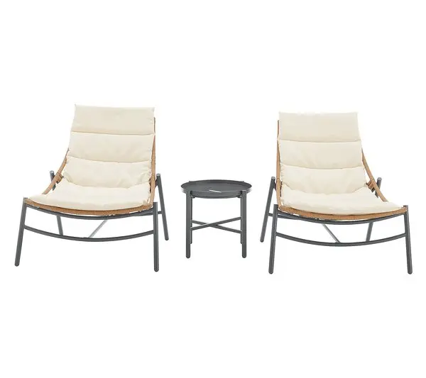 MANHATTAN COMFORT 3-piece Sunset Patio Conversa Tion Set - One-color