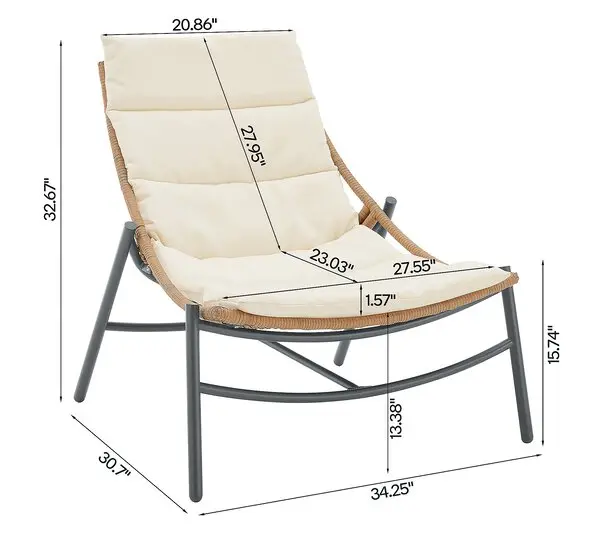 MANHATTAN COMFORT 3-piece Sunset Patio Conversation Set