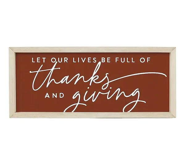 SINCERE SURROUNDINGS 24' Thanks And Giving Farm House Frame - One-color