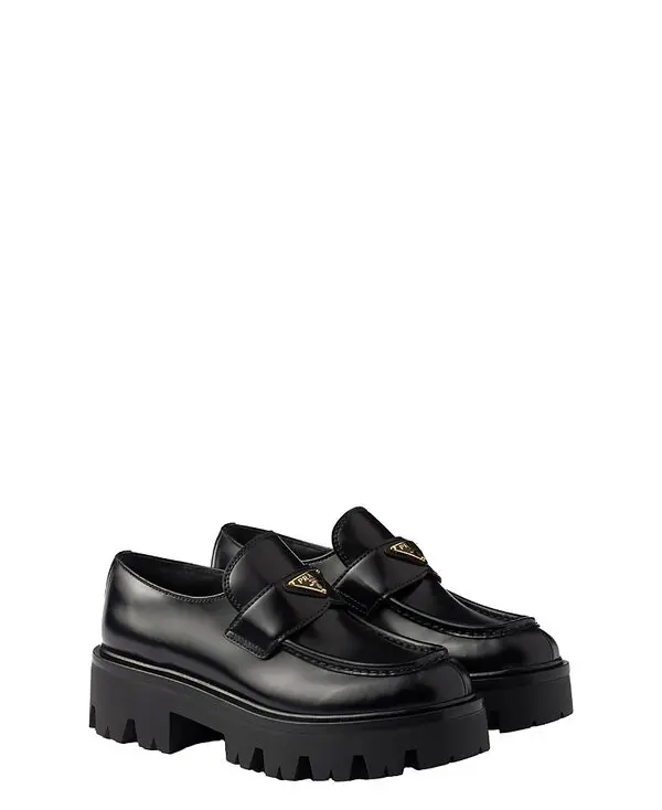 Prada Brushed Leather Loafers