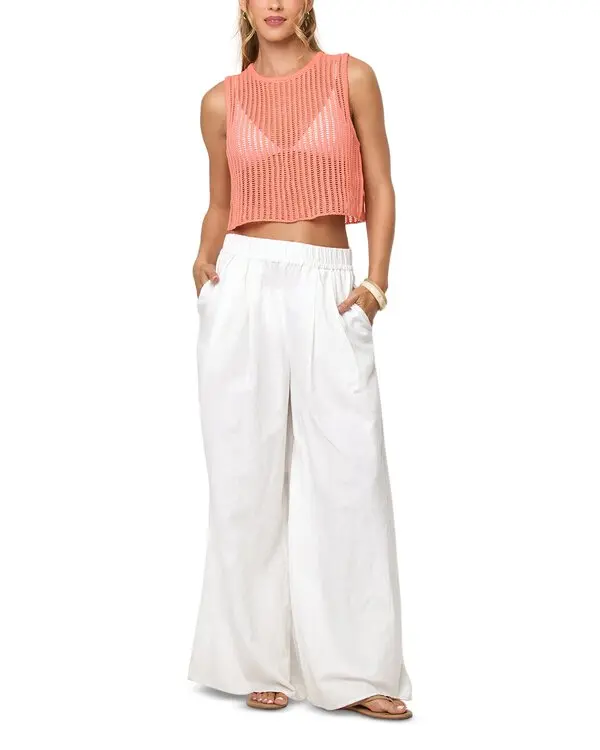 L*Space Santer Crochet Cover Up Crop Top - Fresh Squeezed