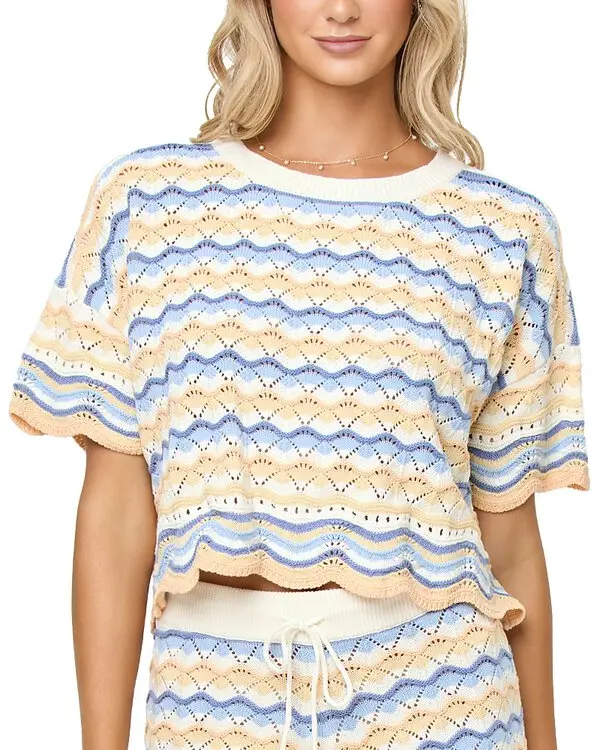 L*Space Sunchaser Scalloped Cover Up Crop Top - Daydreamer