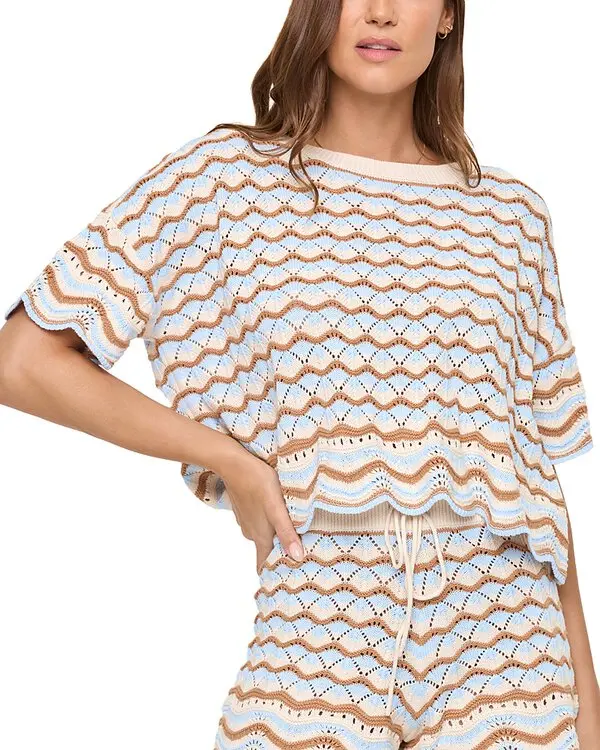 L*Space Sunchaser Scalloped Cover Up Crop Top - North Shores