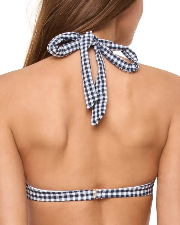 L*Space Isa Gingham Halter Bikini Top