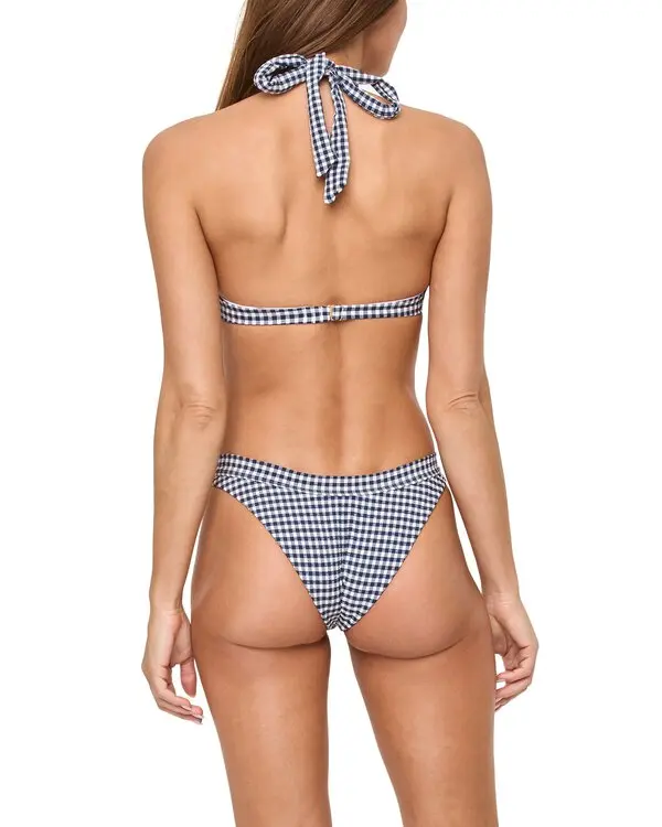 L*Space Isa Gingham Halter Bikini Top