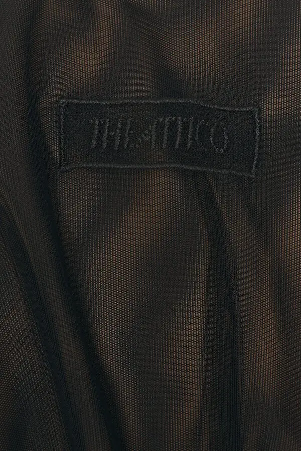 Attico Feathers Embroidered Dress - Black
