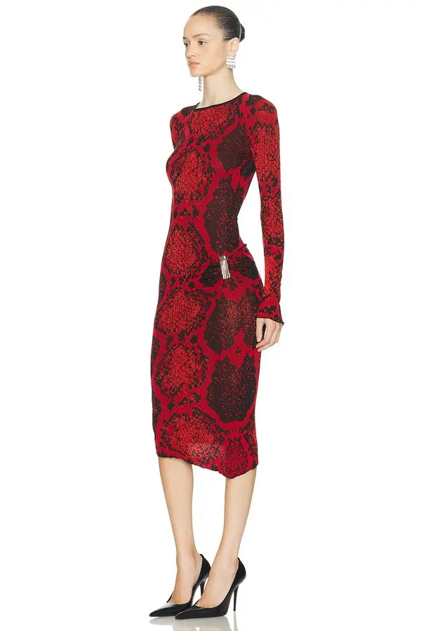 Attico Python Knit Midi Dress