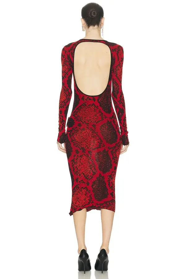 Attico Python Knit Midi Dress