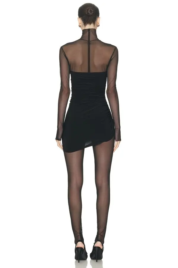 Norma Kamali Long Sleeve Strapless Diana Pickleball Dress