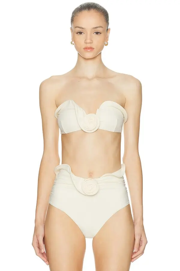 Magda Butrym Strapless Bikini Top - Cream
