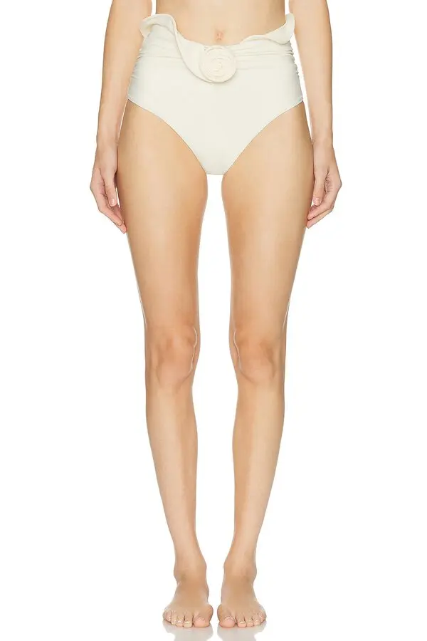 Magda Butrym High Waisted Bikini Bottom - Cream