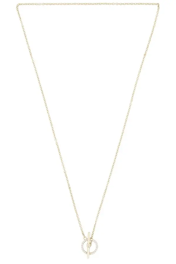 STONE AND STRAND Diamond Toggle Link Necklace - 10k Yellow Gold & White Diamond